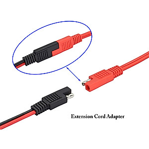 zdyCGTime SAE Extension Cord，Battery Extenstion Cable SAE to SAE Extension Cable Quick Disconnect Wire Harness SAE Power Cable with Waterproof Cap,for Automotive, Solar Panel Panel 18AWG 1m/3ft