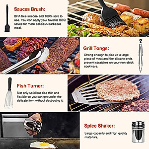 BQYPOWER Griddle Accessories Kit, 30PCS Flat Top Grill Accessories Set for Blackstone and Camp Chef Griddle, Professional Grilling Accessories BBQ Grill Tools Set, Barbecue Utensil Gifts