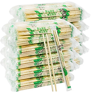 UEJYWUY 1000 Pairs 8 Inch Disposable Chopsticks, Separated Sleeved Individually Wrapped Disposable Bamboo Chopsticks, Bamboo Wooden Chopsticks for Noodles, Sushi, Asian Food