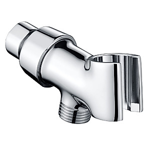 BRIGHT SHOWERS Shower Head Holder All Metal Handheld Shower Head Holder, Brass Adjustable Shower Arm Mount Bracket, Chrome