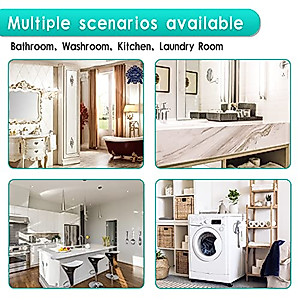 Auroglint Stainless Steel Black Shower Caddy, Large Storage Shower Racks for Bathroom, Wall Mounted No Drilling Storage Shower Shelves with Removable Hooks (2 pack)