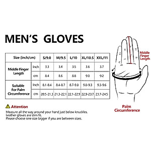 FIORETTO Mens Winter Genuine Leather Gloves Cashmere and Wool Lined Warm Touchscreen Leather Driving Gloves Cognac Large