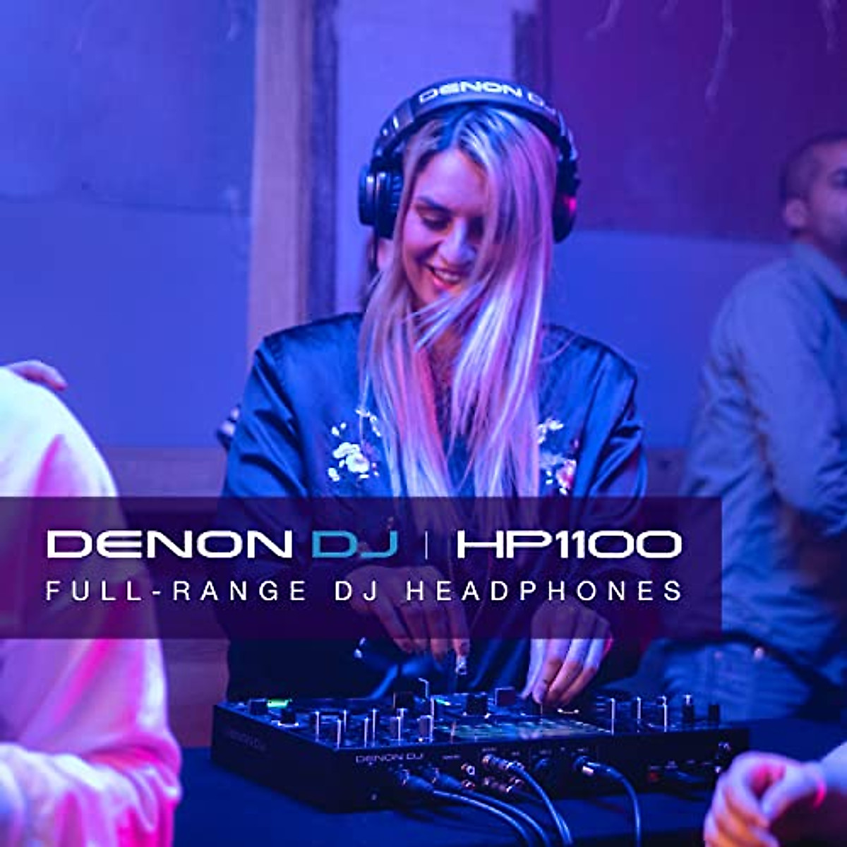Denon DJ HP1100 | Professional Over-Ear DJ Headphones with 180-degree Cup Swivel & Leather Carry Bag (53mm driver / 3500mW input)