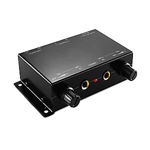 TNP Mini Mixer Audio - Compact 2 Channel Stereo Mixer, Black, Easy Control, Portable, Compatible with 6.35mm Dynamic Microphones & RCA Stereo Output