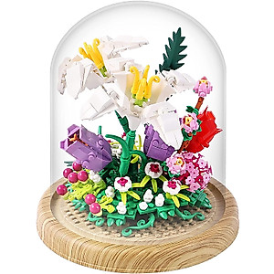 RSDHFLY Creative Bonsai Flower Bouquet Building Kit,Flower Botanical Collection Construction Building Toy,Building Blocks Set for Adults and Kids (Lily Bonsai Flower)