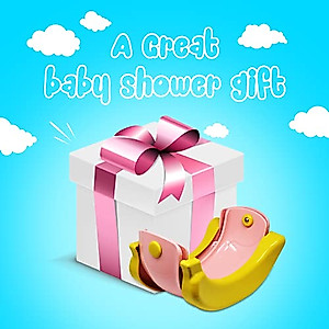 Banana Shaped Portable Travel Potty Training Seat for Toddlers by Jana Park Wares - Folding Kids Trainer Seats for Baby Boys & Girls - Easy to Use Foldable Toilet On The Go Chair for Toddlers (Pink)