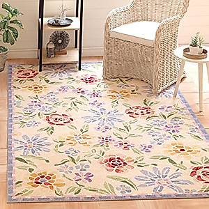 SAFAVIEH Chelsea Collection Accent Rug - 2'9" x 4'9", Ivory, Hand-Hooked French Country Wool, Ideal for High Traffic Areas in Entryway, Living Room, Bedroom (HK214A)