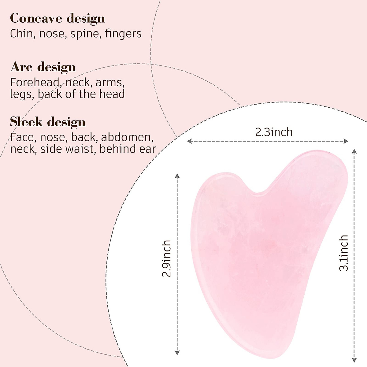 Jade Roller & Gua Sha Set, BearKig Jade Roller for Face, Anti-Aging Rose Quartz Face Roller for Skin Care, Beauty Facial Roller Massager Tools for Face, Eye, Neck, Reduce Wrinkle & Dark Circle