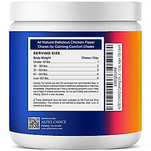 ALFIE'S CHOICE Dog Calming Chews - Dog Anxiety Relief Stress & Separation Support - Pet Hemp Calming Chews for Dogs All Breeds - Calming Dog Treats Soft Chews - 12 oz, Appx 160 Count