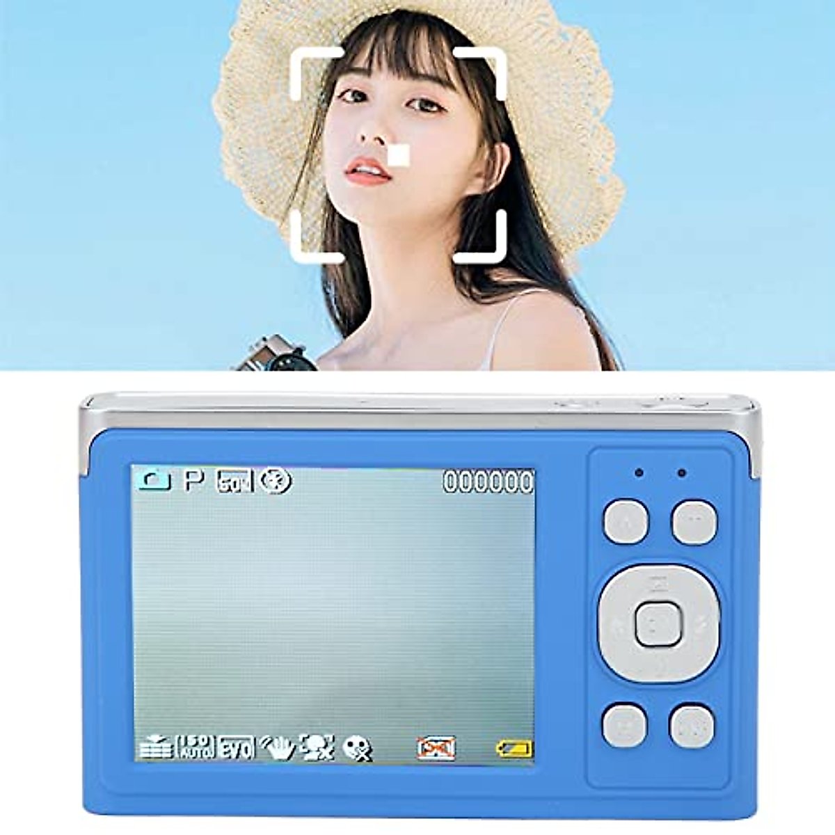 4K Digital Camera, 16X Zoom 50MP AF Autofocus Vlogging Camera, 2.88in IPS HD Mirrorless Camera with Battery, LED Fill Light Portable Mini Compact Camera for Macro Shooting, Teens, Students(Blue)
