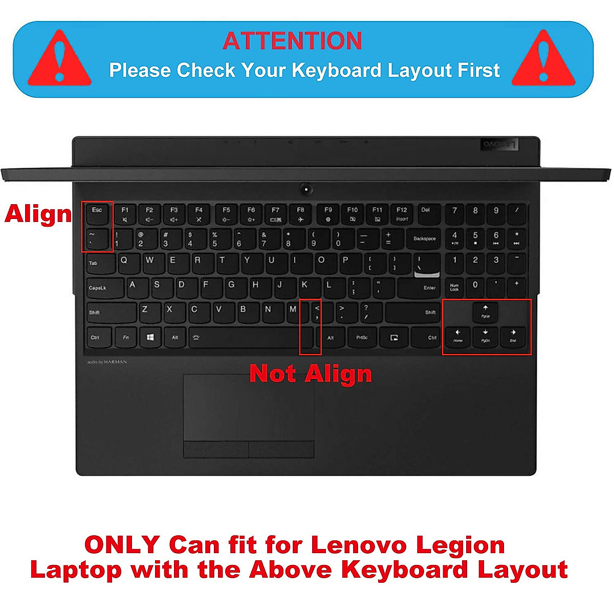MUBUY Keyboard Cover Skin Fit Lenovo Legion 15.6" Y520 Y530 Y540 Y545 Y720 R720 Y7000 Y7000P|17.3" Legion Y730 Gaming Laptop -TPU