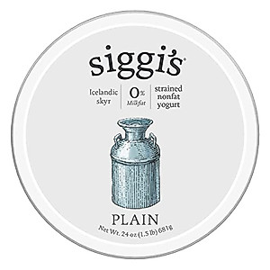 siggi's® Icelandic Strained Nonfat Yogurt, Plain, 24 oz. Multiserving Container – Thick, Protein-Rich Yogurt Snack