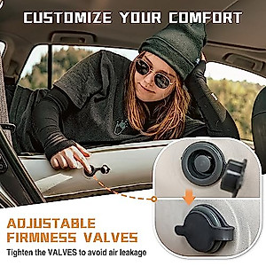 HEYTRIP SUV Inflatable Air Mattress for Car Camping, 4 Inch Thickened Car Camping Bed, Adjustable Firmness Sleeping Pad for 2 Persons (72 x 47 x 4 Inch, Light Grey)