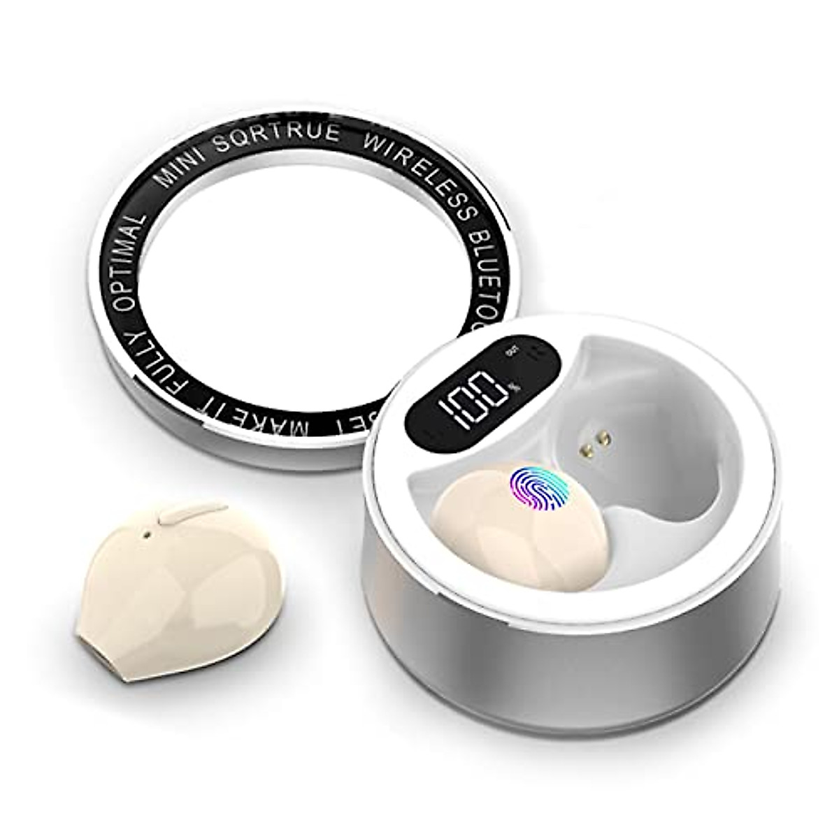 Xmenha Smallest Invisible Earbuds Wireless Bluetooth Secret Hidden Headphones for Work Small Tiny Ear Buds for Sleeping Music Comfort Mini Sleep Earbuds for Side Sleepers-Beige