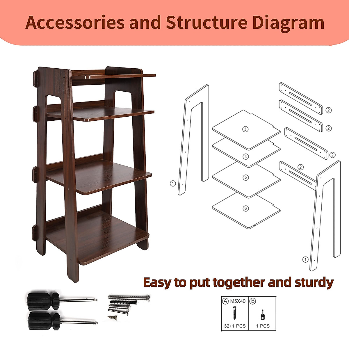 ikare Record Player Stand, Turntable Stand Display Sofa Side Phonograph Table 4 Tier Vinyl Cabinets Table with Metal Legs,Media Storage Vinyl Holder Display Shelf for Living Room Bedroom Home Office