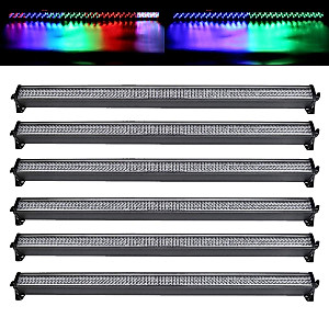 TENGCHANG 6 PCS DMX Stage Light Bar 252 LED Wall Wash Lighting Color Mixing DJ Party