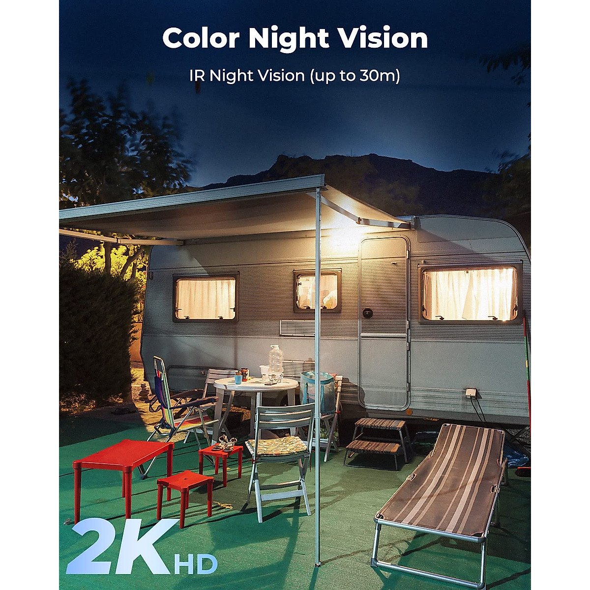 Reolink Duo - 2K Wireless Security Camera Outdoor, Dual Lens Ultra-Wide View, Color Night Vision, Battery Solar Powered, 2.4/5 GHz WiFi, 2-Way Talk, Person/Vehicle Detection, IP66 Waterproof