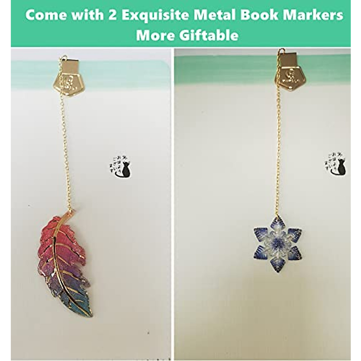 Diamond Painting Bookmarks 4 Sets Animal 5D Diamond Bookmarks with Unique Pendant Diamond Painting Kits for Kids Adults Beginners