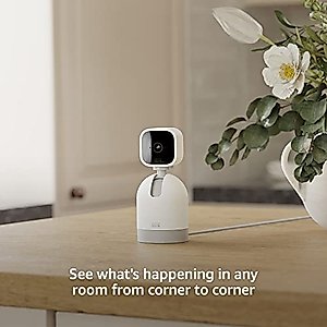 Blink Mini Pan-Tilt Camera | Rotating indoor plug-in smart security camera, two-way audio, HD video, motion detection, Works with Alexa (White)