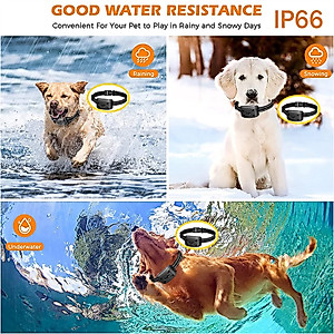 Wireless Dog Fence & Waterproof Dog Shock Collar,Portable Wire-Free Electric Fence Expandable Training Collar with Remote Upgraded Dog Boundary Container System For Small/Medium/Large Dogs,for2dogs
