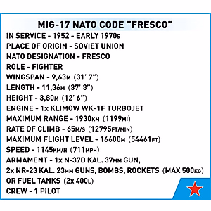 COBI Historical Collection Cold War MIG-17 Fresco (5823)