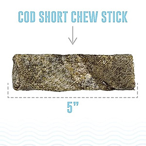 Icelandic+ Plus Cod Skin 5" Short Hand Wrapped Dog Chew Stick, 3-Pack, 2.8-oz Bag