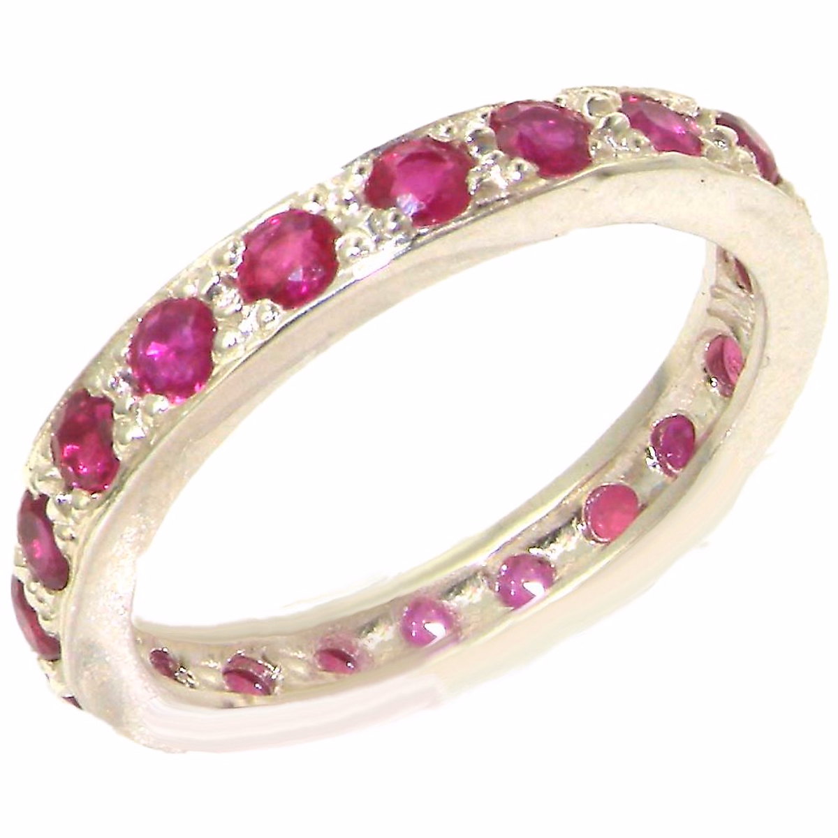 LetsBuyGold 925 Sterling Silver Real Genuine Ruby Womens Promise Ring - Size 9