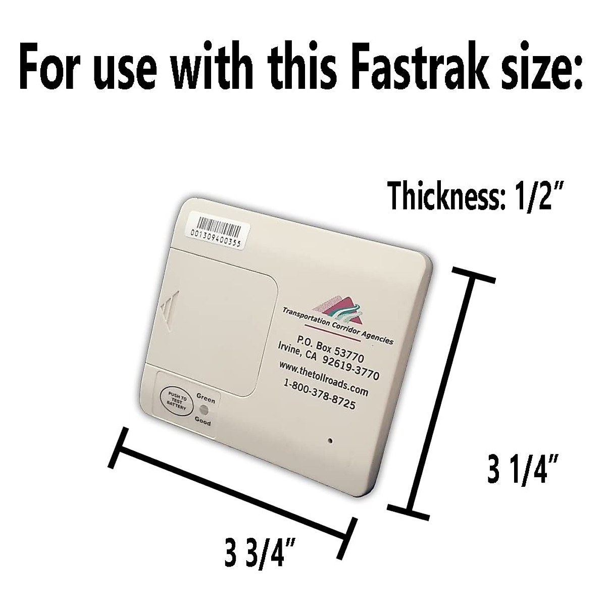 Free Thought Designs Toll Transponder Holder for Fastrak Pass in California (CA) 4 Point Mount - Black, Made in The USA