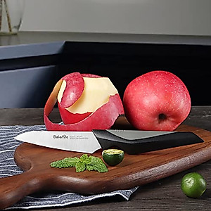 Balamno Paring Knife, 4 Inch Kitchen Knives for Fruits and Vegetables, German Steel Fruit Knife Tomato Cutter with Non-slip Ergonomic Grip, Injection Molding, Ultra Sharp