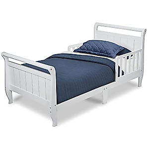 Delta Children Wood Toddler Bed Sleigh, Crib, White
