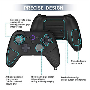 Linkidea Handle Protection Cover Compatible for Luna Controller, Silicone Grips Sleeve Case for Luna Wireless Controller (Black)
