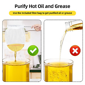 PioneerWorks Fryer Grease Bucket 10 Gal, Coated Carbon Steel Oil Filter Pot with Caster Base, Oil Disposal Caddy, Transport Container with Lid Lock Clip Nylon Filter Bag, Silver