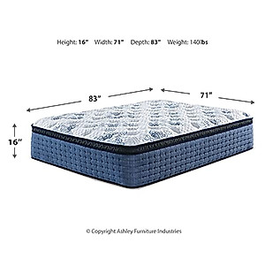 Signature Design by Ashley Mt Dana 16 Inch Eurotop Plush Mattress, CertiPUR-US Certified Foam, California King