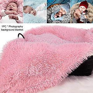 Baby Photography Props Fur Quilt Photographic Mat Newborn Photography Wraps Blanket Kids Newborn Wrap Soft Shaggy Cozy, Area Fur Quilt Studio Backdrop Photographic Mat(Beige)
