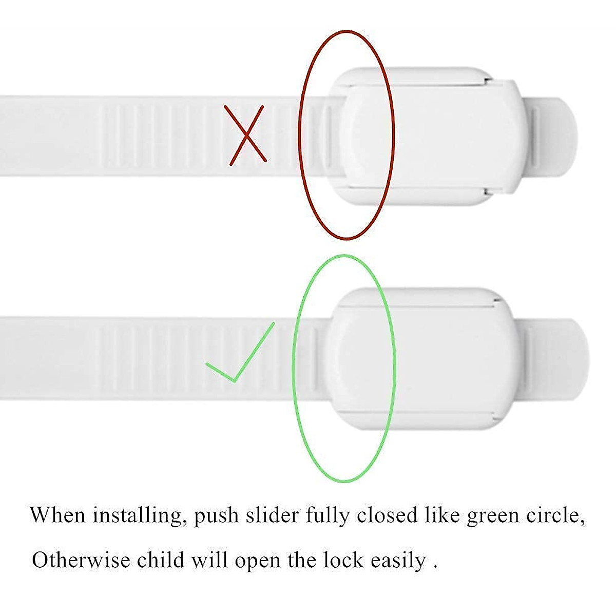 Eco-Baby Safety Cabinet Proofing for Babies - 3M Adhesive Baby Proofing Straps, Refrigerator Lock Straps, Child Proof Locks for Cabinet, Toilet Seat,Cupboard,Door with Easy Installation (12 Pack)