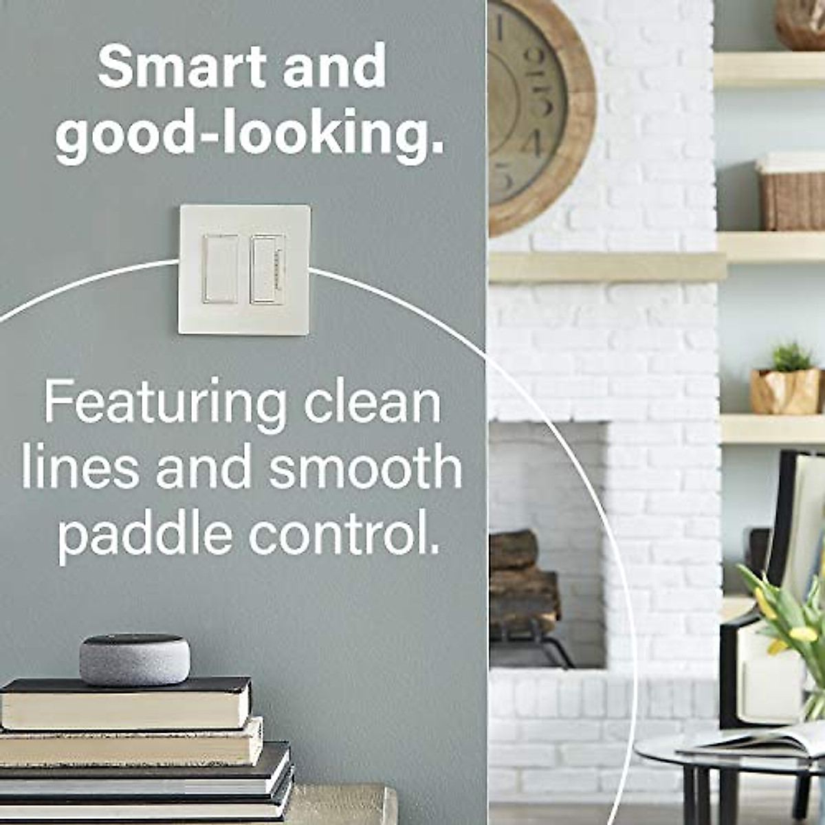 Legrand - Pass & Seymour Radiant WWRL10LACCV2 Enabled, Light Almond Smart Wi-Fi Switch