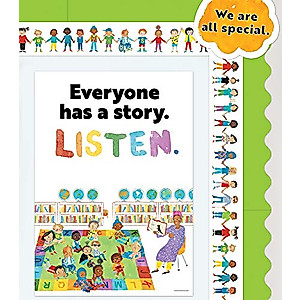 Carson Dellosa Education All Are Welcome Everyone Has a Story Poster—Motivational Wall Art or Bulletin Board Decor, Inspirational Classroom, Office, Homeschool Decorations (13.37" x 19")