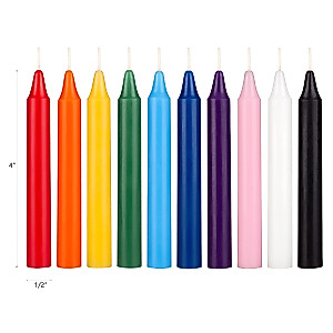 Mega Candles - Unscented 4" Mini Chime Ritual Spell Taper Candle - Set of 20