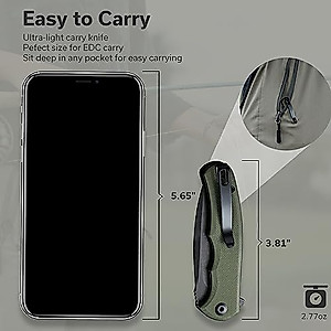 CIVIVI Mini Praxis Folding Pocket Knife, 2.98" D2 Steel Blade G10 Handle Small EDC Knife with Pocket Clip for Men Women, Sharp Camping Survival Hiking Knives C18026C-1