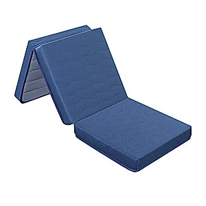 Sleeplace SVC04TMF1S 4 inch Tri Folding Memory Foam Topper,Single, Blue