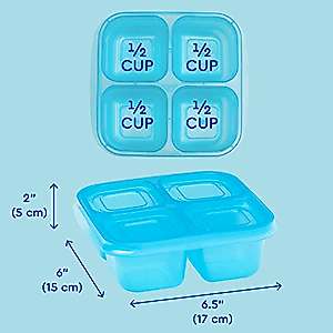 EasyLunchboxes - Bento Snack Boxes - Reusable 4-Compartment Food Containers for School, Work and Travel, Set of 4 (Jewel Brights)