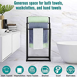 Free Standing Towel Rack, 3 Tier Stainless Steel Towel Racks for Bathroom, Freestanding Towel Rack Stand for Bath Hand Towel, Washcloths, Bath Towels Drying Rack Stand for Bedroom, Bathroom, Pool
