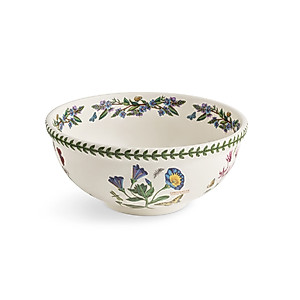 Portmeirion Botanic Garden Large Salad Bowl | 11 Inch Mixing Bowl with Azalea Motif | Made in England from Fine Earthenware | Microwave and Dishwasher Safe
