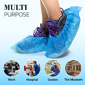 Shoe Covers Disposable Non-slip - MollyHome Booties for Shoes Covers, Shoe Covers for Indoors Pack 100(50 Pairs) Large Size Up to US Men's 11 & US Women's 13, Waterproof, Recyclable