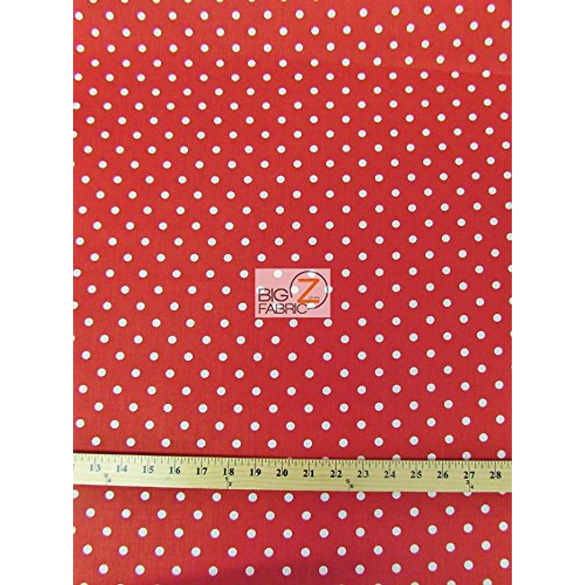 RED/White Small Polka DOTS Print Poly Cotton Fabric 58"/59" Width Sold by The Yard (P90)