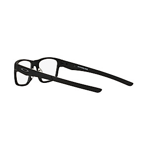 Oakley Men's Ox8078 Hyperlink Square Prescription Eyeglass Frames, Satin Black/Demo Lens, 54 mm