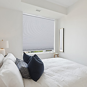 Persilux Custom Size Cellular Blinds for Windows Cordless Blackout Honeycomb Shades Noise Reduction Thermal Insulated for Home, Night White