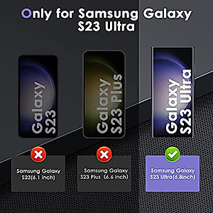 [2+2Pack]Asstar Privacy Screen Protector for Samsung Galaxy S23 Ultra,2 Pack 9H Tempered Glass Screen Protector With 2 Pack Camera Lens Protector,Anti-Scratch Case Friendly 【Don’t Support Fingerprint Unlock】