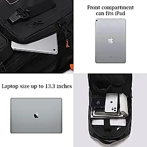 BE SMART Hiking Outdoor Travel Backpack with Cyberpunk Design, Water-Resistant Laptop Daypack Book Bag with Multi-Layer for Men & Woman （Black）