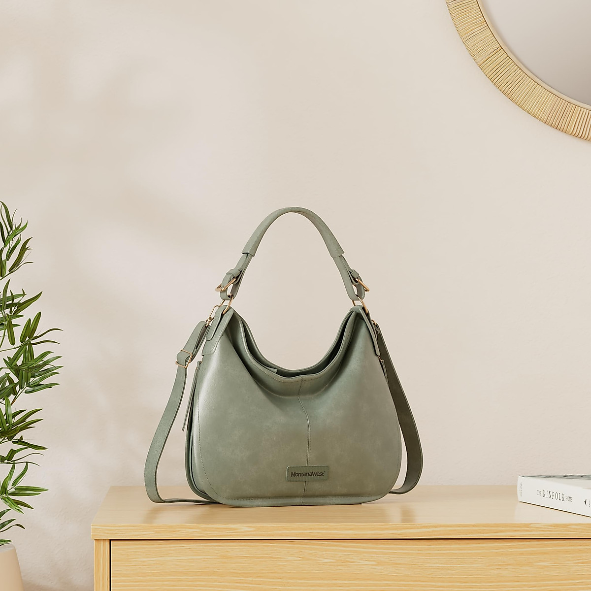 Purses and Handbags for Women Hobo Purses Adjustable Crossbody Shoulder Bags Tote handbag MWW16-1022GN